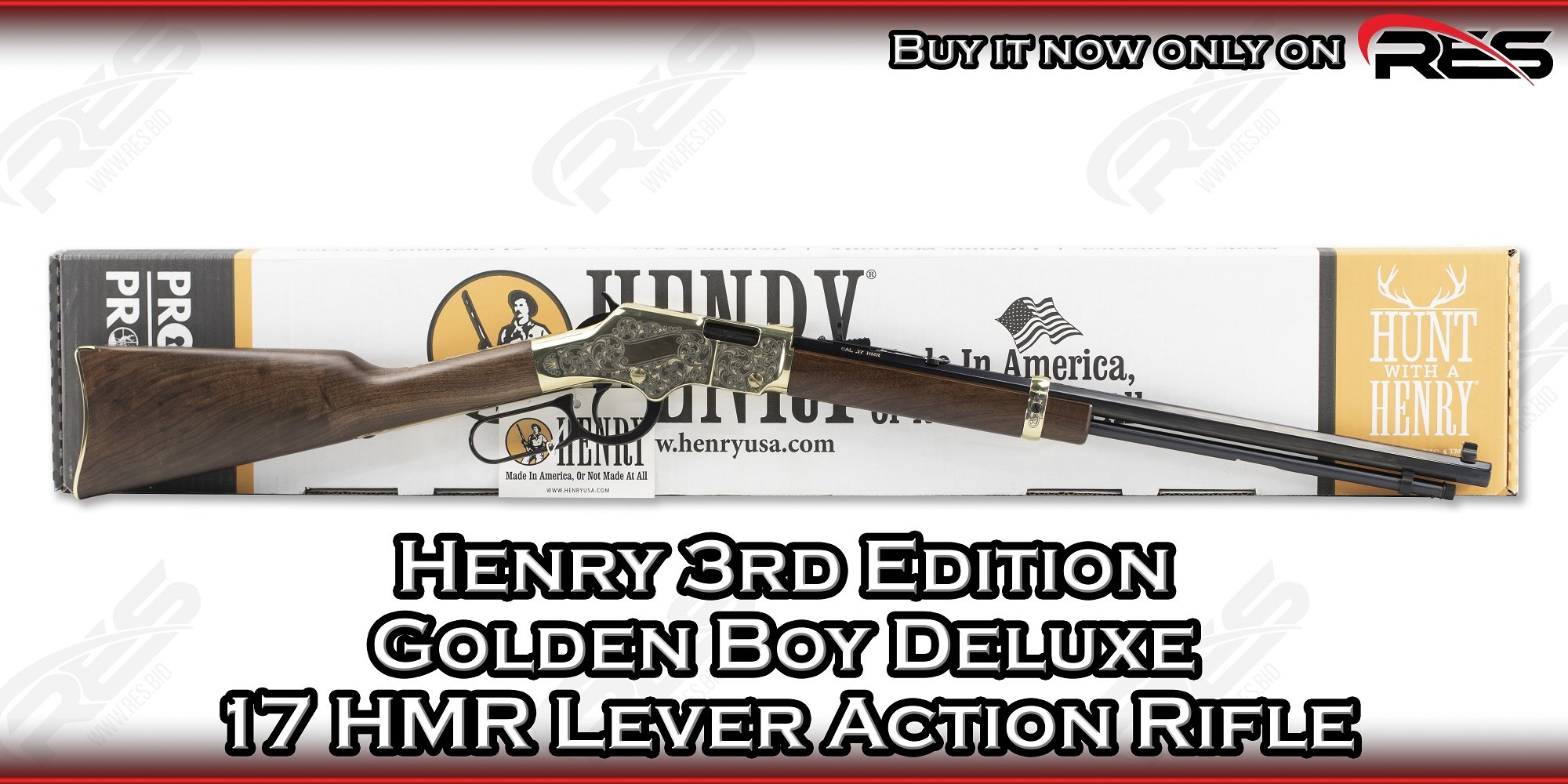 Henry 3rd Edition Golden Boy Deluxe 17 HMR Lever Action Rifle